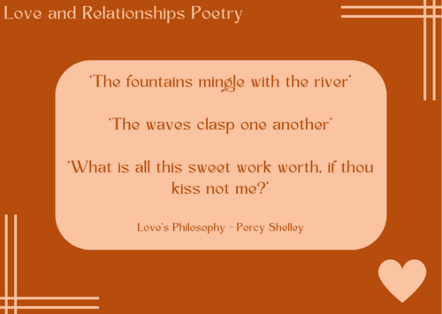 Love and Relationships Poetry Quotation Postcards | Teaching Resources