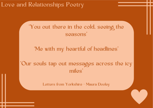 Love and Relationships Poetry Quotation Postcards | Teaching Resources