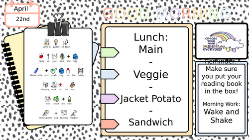 Editable Dalmatian Rainbow Morning Slides | Teaching Resources