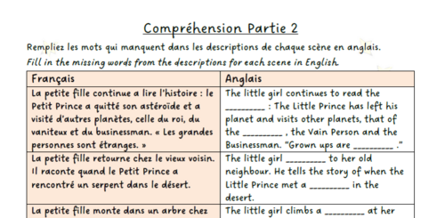 Le Petit Prince Film Study Workbook 4-5 Lessons | Teaching Resources