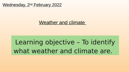 Weather & Climate - Y8 | Teaching Resources