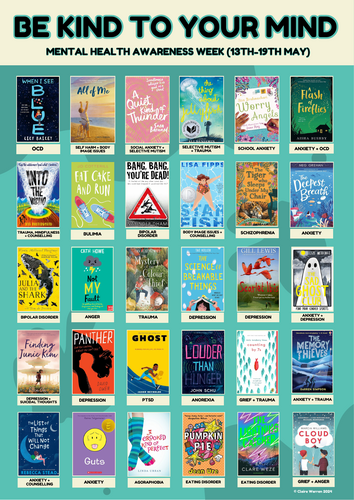 Mental Health Awareness Week Fiction Book Recommendations Key Stage 3 ...
