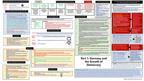 Germany 1890-1945: Democracy and Dictatorship AQA Revision Sheets ...