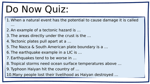 The Last Stretch - Challenge of Natural Hazards Geography AQA GCSE ...