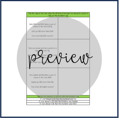 Ratio Maths Murder Mystery: Uncover Clues in an Ancient Temple ...