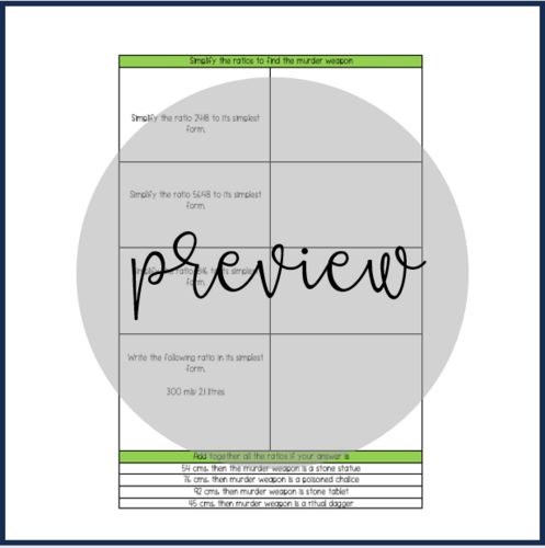 Ratio Maths Murder Mystery: Uncover Clues in an Ancient Temple ...