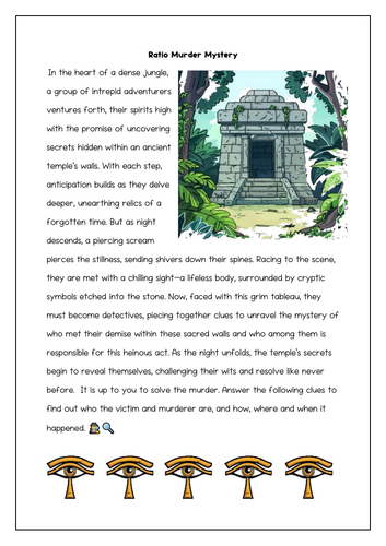 Ratio Maths Murder Mystery: Uncover Clues in an Ancient Temple ...