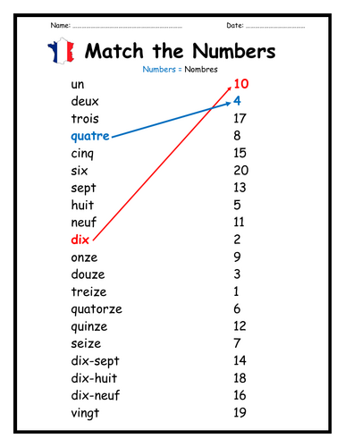 French - Numbers 1 to 20 | Teaching Resources