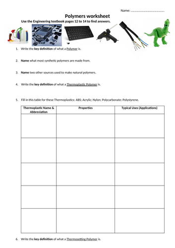 Engineering GCSE AQA - Polymers | Teaching Resources Engineering GCSE AQA - Polymers | Teaching Resources