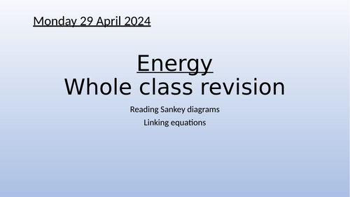 Combined Physics revision pack- Energy | Teaching Resources
