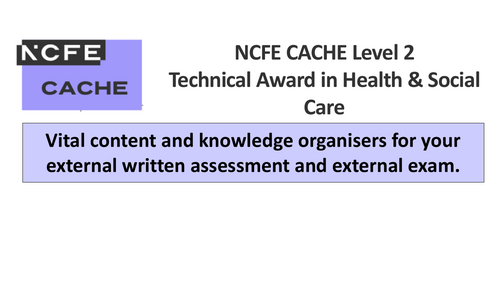 NCFE Tech Award Health and Social Care Knowledge Organiser | Teaching ...