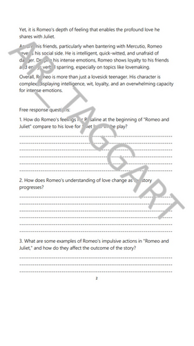 SHAKESPEARE - CHARACTER ANALYSIS - ROMEO MONTAGUE | Teaching Resources