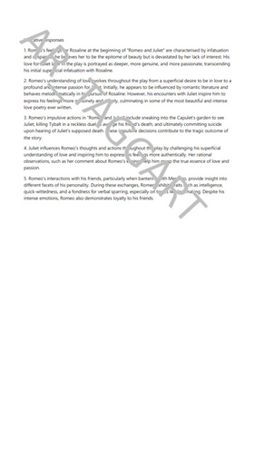 SHAKESPEARE - CHARACTER ANALYSIS - ROMEO MONTAGUE | Teaching Resources