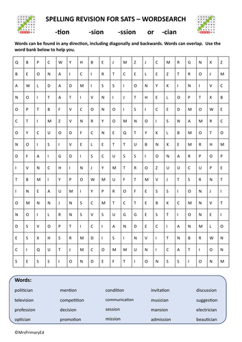 SATs Spelling Revision Wordsearches Pack 1 | Teaching Resources