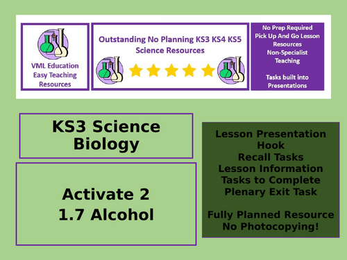 KS3 Biology Alcohol Full Lesson Presentation and Resources | Teaching ...