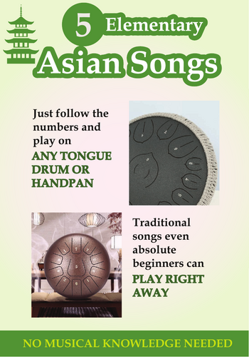 5 Elementary Asian Songs for Tongue Drum and Handpan | Teaching Resources