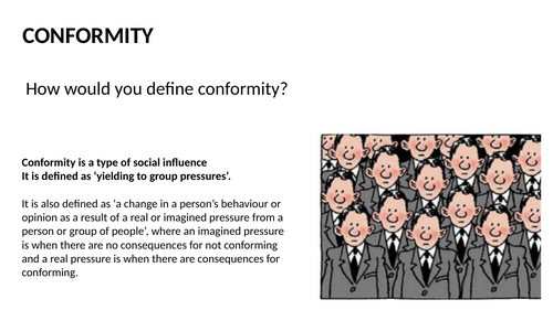 A Level Psychology Conformity Teaching Resources
