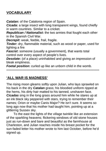 Short Stories for KS3 English groups - Key Vocabulary & Questions ...