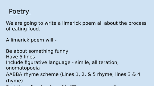 Limerick Poem powerpoint | Teaching Resources