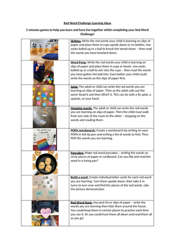 Read Write Inc. Red Word Challenge EYFS / KS1 | Teaching Resources