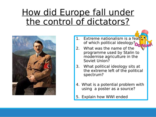WWII 4 - Recap of dictators | Teaching Resources