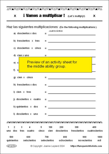 Spanish numbers 100 - 1000 (Los números) | Teaching Resources