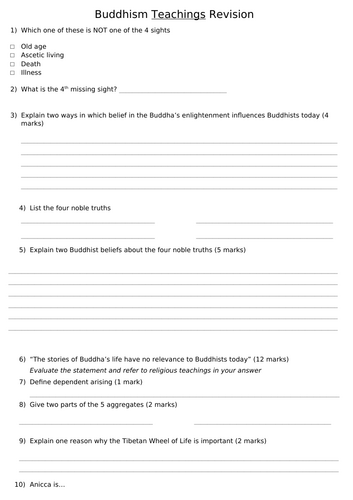 Buddhist Beliefs and Practice Revision. AQA GCSE | Teaching Resources Buddhist Beliefs and Practice Revision. AQA GCSE | Teaching Resources