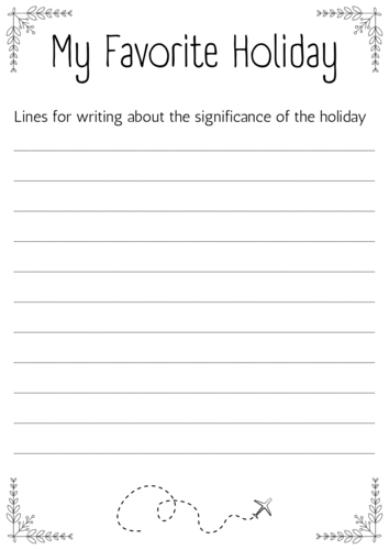 Printable My Favorite Holiday Worksheet for kindergarten | Teaching ...