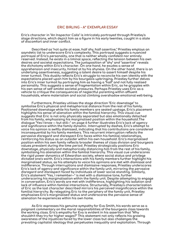 AN INSPECTOR CALLS - Beyond A* Exemplar Essay [CHARACTER MEGAPACK ...