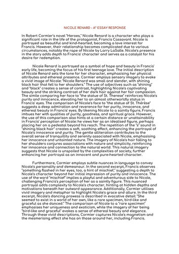 HEROES - Beyond A* Exemplar Essay [CHARACTER & RELATIONSHIP MEGAPACK ...