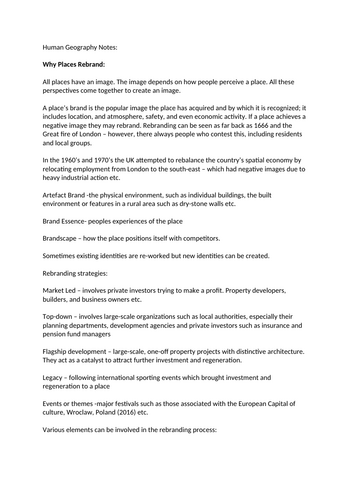 Rebranding Human geography | Teaching Resources