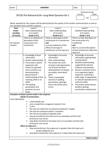 KS4 GCSE Physics EDEXCEL SP13b The National Grid Lesson Bundle ...