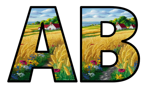 Harvest Farming - Meadows Lettering Set Instant Display Colourful Whole ...