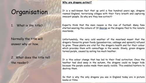 Plan and write an information text with two SPAG lessons included ...