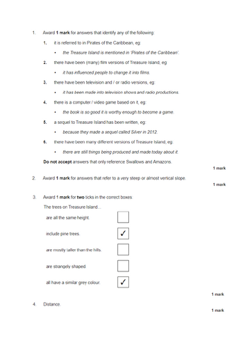 Treasure Island KS2 Complete Comprehension with ANSWERS | Teaching ...