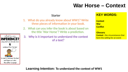 KS3 War Horse full SoW | Teaching Resources