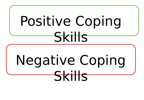 Positive or Negative coping skills | Teaching Resources