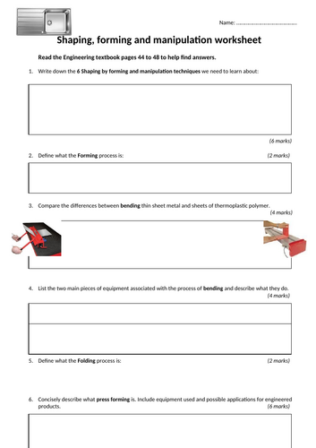 Engineering GCSE AQA - Shaping, Forming & Manipulation | Teaching Resources