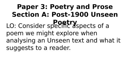 IAL Unseen Poetry for Edexcel Unit 3 | Teaching Resources
