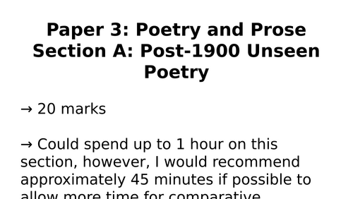 IAL Unseen Poetry for Edexcel Unit 3 | Teaching Resources
