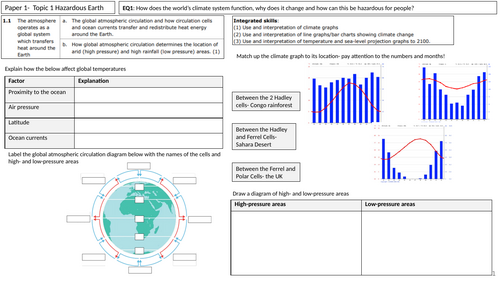GCSE Geography Edexcel B Revision Booklet with Exam Questions- Topic 1 ...