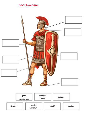 Engaging Label a Roman Soldier Worksheet: Multiple Versions Available ...