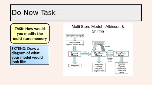 AQA A Level Psychology - Memory - Working memory model | Teaching Resources