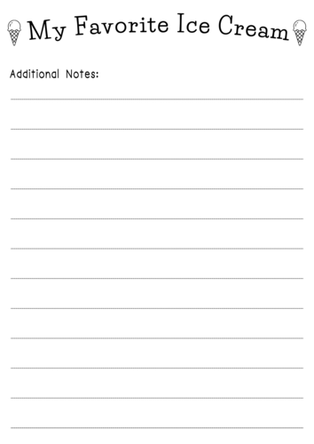 Printable my favorite ice cream worksheet for kindergarten | Teaching ...