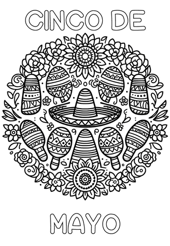 Cinco de Mayo Coloring Pages - Mexico Coloring Sheets - Early Finishers ...