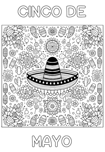 Cinco de Mayo Coloring Pages - Mexico Coloring Sheets - Early Finishers ...