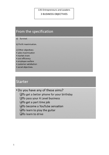 Theme 1 Marketing and people EDEXCEL IA Level Business Unit 21 Business ...