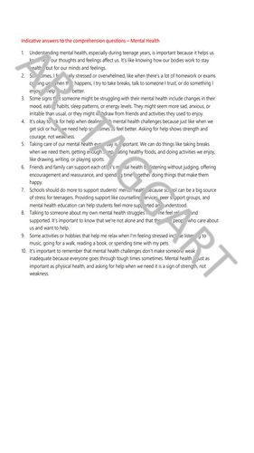 GCSE / IGCSE 9-1 TEEN MENTAL HEALTH - COMP. - DISCUSSION - CREATIVE ...