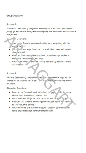 GCSE / IGCSE 9-1 TEEN MENTAL HEALTH - COMP. - DISCUSSION - CREATIVE ...