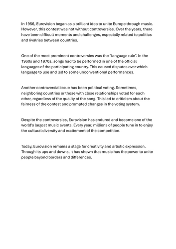 Eurovision: Spanish Cloze Worksheet, Differentiated x 4 | Teaching ...